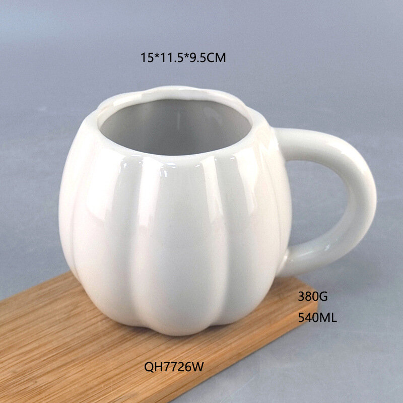 Керамическая кружка на Хэллоуин, стакан в форме тыквы, керамическая кофейная кружка с логотипом.