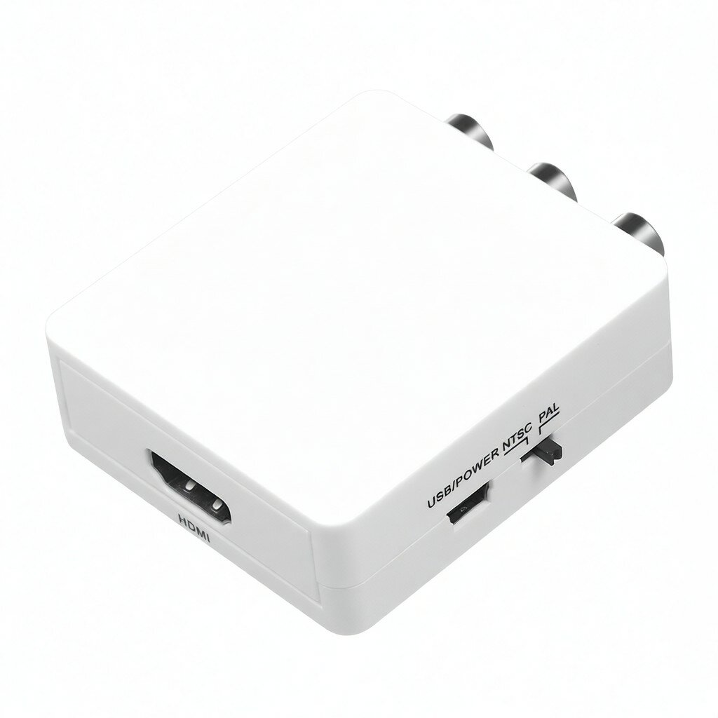 Конвертер HD в AV Цифровой сигнал в RCA Видеоконвертер Поддержка разрешения 1080P Стандарт NTSC/PAL Широкая совместимость Белый