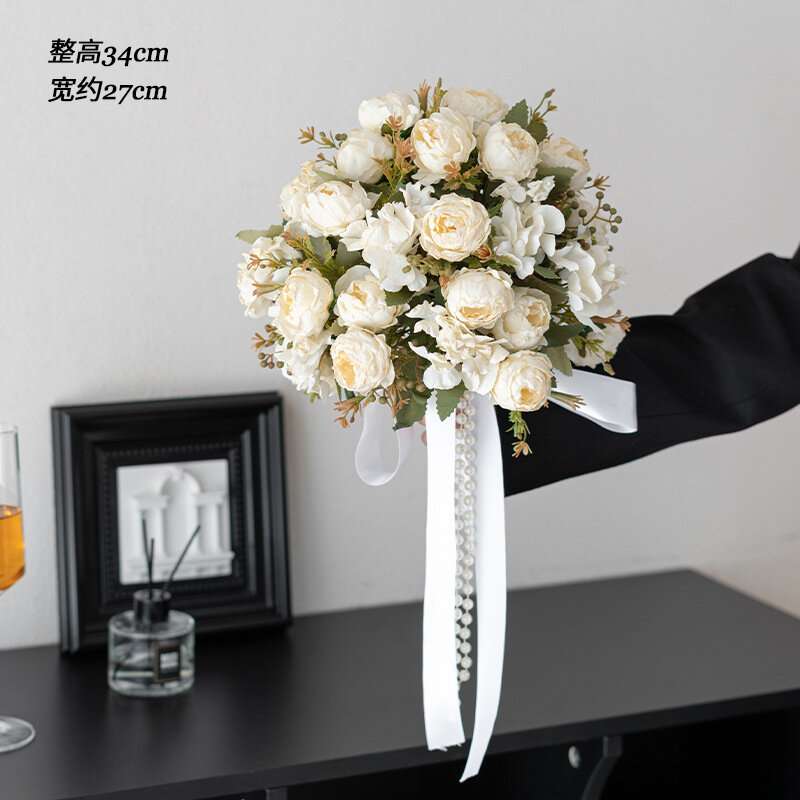 Европейский стиль легкой роскоши, высококачественные искусственные цветы, свадебный букет невесты, свидетельство о браке, ручные цветы, реалистичные цветы, декоративные аксессуары