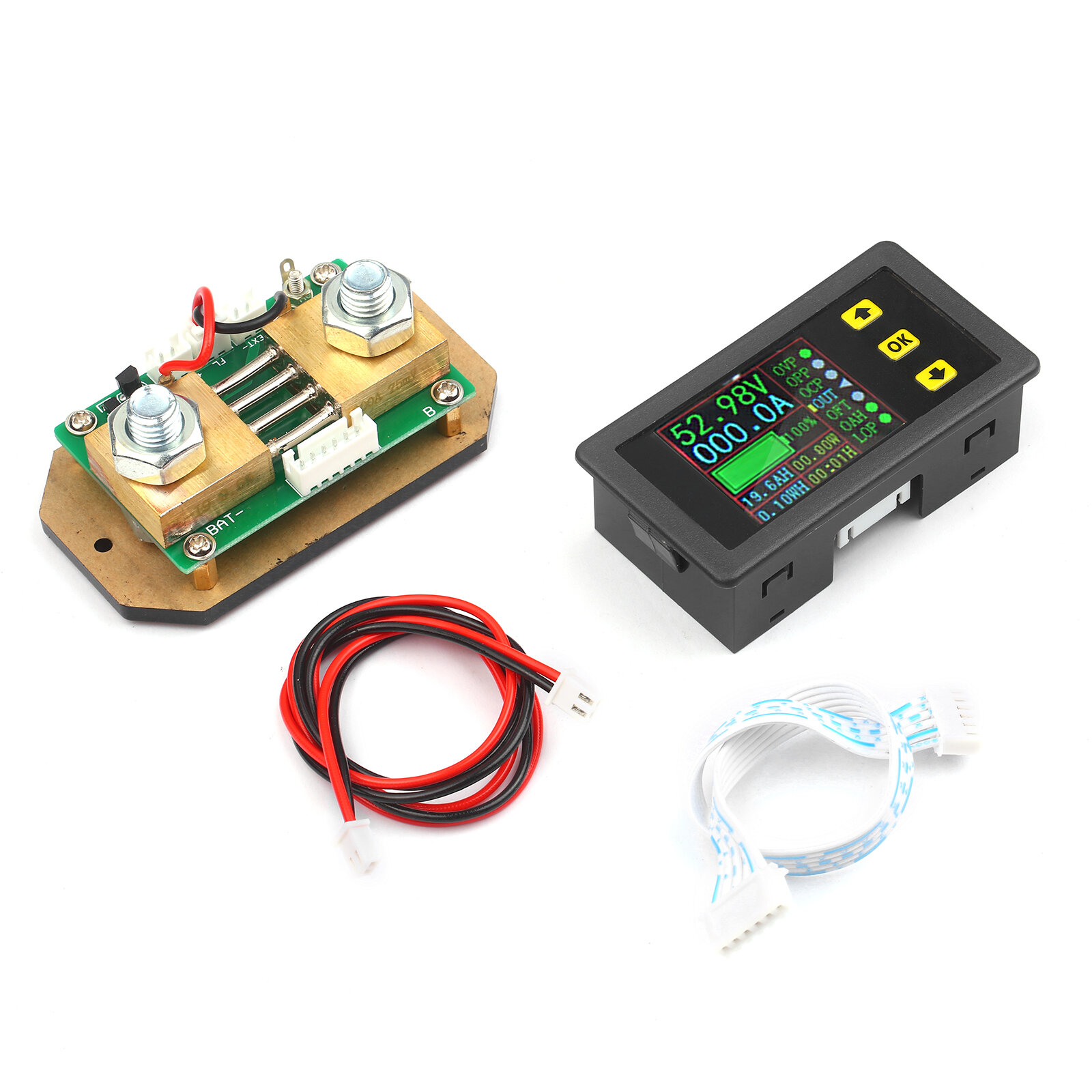 90V 0-300A Цифровой Кулометр с LCD Дисплеем Двустороннее Измерение Тока Вольтметр Амперметр Ваттметр Монитор Напряжения Тока Энергии