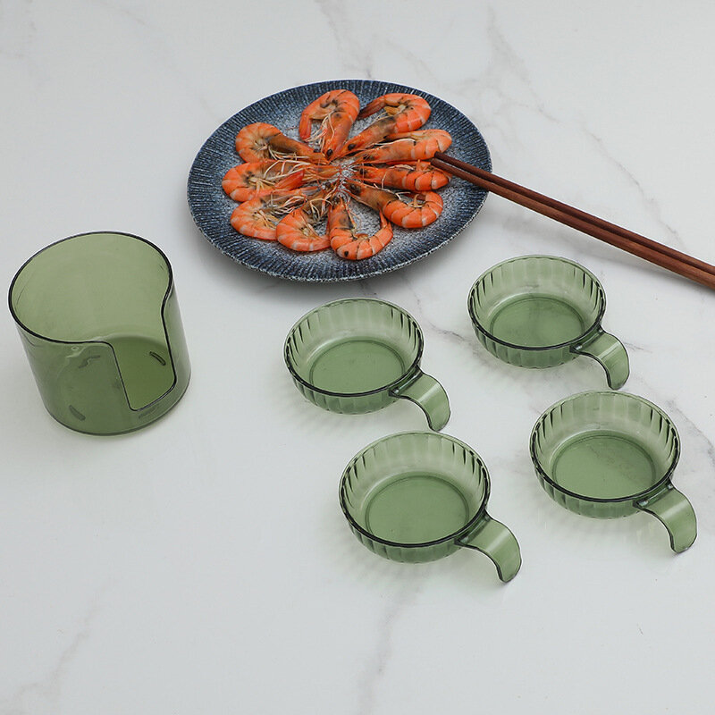 Блюдо для окунания, жареное мясо, уксусное блюдо, соевый соус, сухое блюдо, кость, тарелка Прозрачный зеленый (4