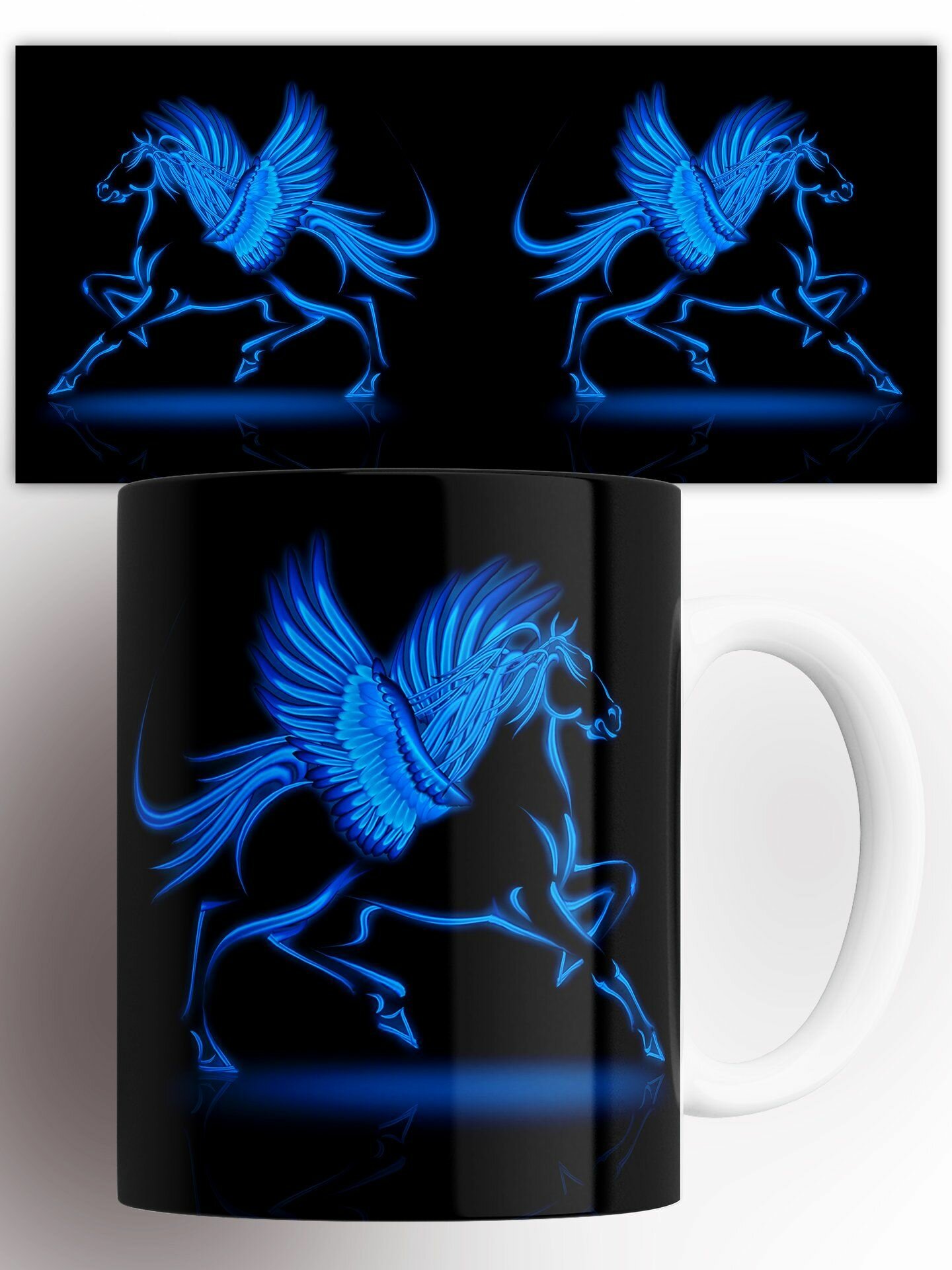 Кружка Лошадь неон с крыльями 330 мл