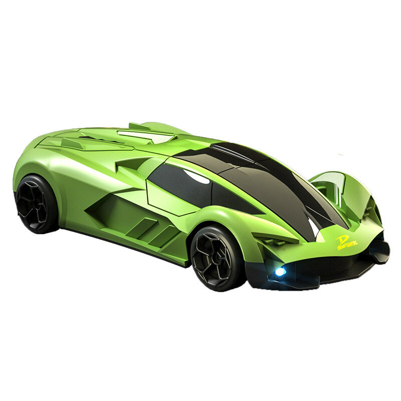 Машинка дрифт на пульте радиоуправления со светом Lamborghini, 2 гоночных привода, скорость 20 км/час, зелёная