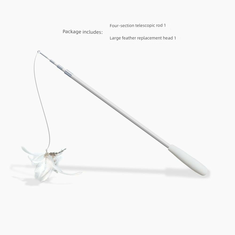 Длинная палочка для дратья кошек, длинная удочка, выдвижная удочка для кошек, 4 секции 1.8m сменная головка с перьями