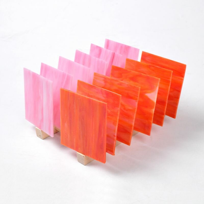 Цветные стеклянные комплекты мозаичные стеклянные плитки красные розовые