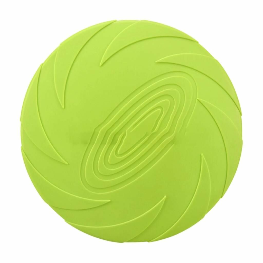 Многофункциональная игрушка для собак: летающий диск-миска, Зеленый - Среднего размера