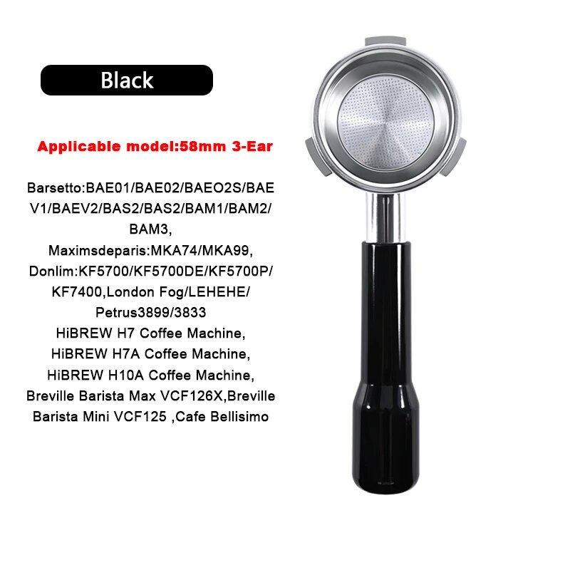 Корзина для portafilter 58 мм 3 отверстия для Hibrew Breville Черный, 58MM 3 Ears-Black