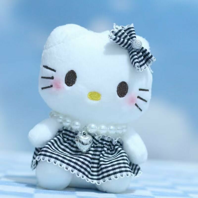 Fun and playful kuromi cat plush keychain adorable stuffed animal for keyring lovers