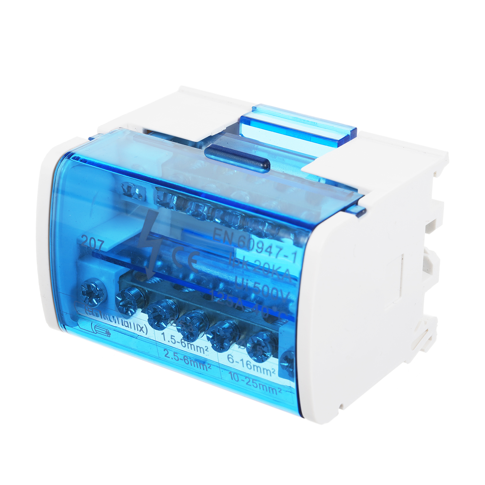 Коробка разветвительная для разъемов 2-уровневая однофазная коробка разветвительная 207 разъемная распределительная коробка на рейку DIN с прозрачной крышкой, модель JH8207, JH8211, JH8215, JH8407, JH8411, JH8415, материал корпуса ПА нейлон,