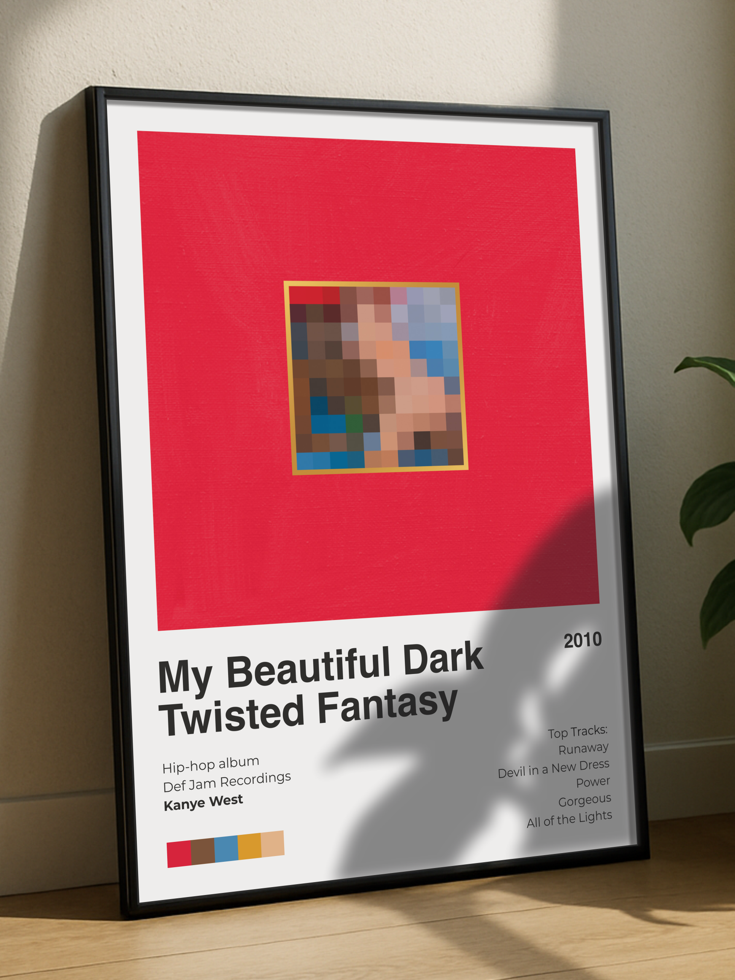Постер плакат "My Beautiful Dark Twisted Fantasy" А4, музыкальный альбом, Kanye West, интерьерный, без рамы, плотная фотобумага 21x30 см.
