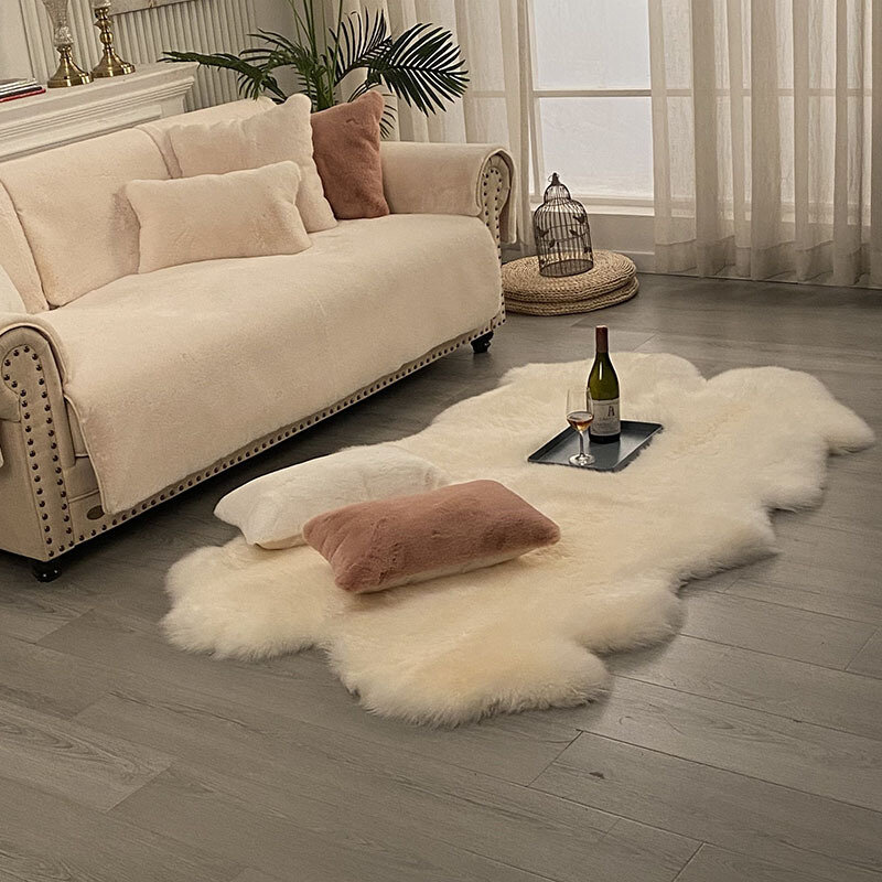 Ковер из австралийской шерсти, коврик из овчины, мат из овчины, меховое одеяло, утолщенная подушка для дивана из натуральной овчины