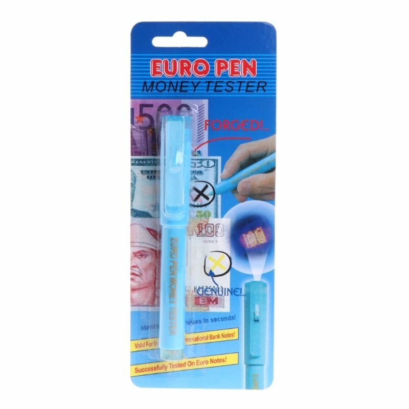 Портативный детектор фальшивых банкнот с УФ-светом, маркер для проверки поддельных денег наличных