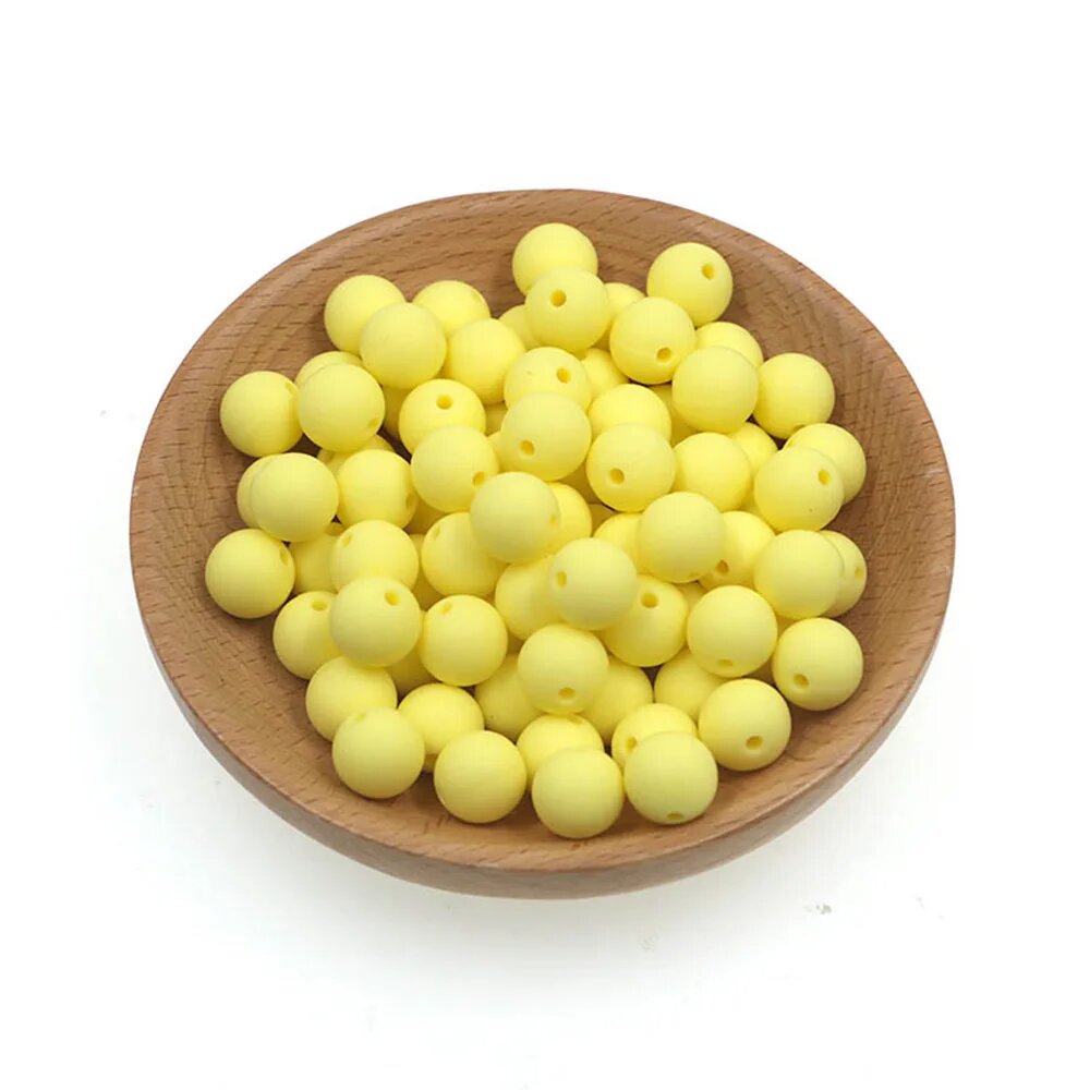 Ковiкт силиконовые бусины 12 мм 100 шт. cream yellow