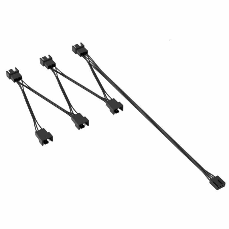 Кабель-разветвитель для вентиляторов PWM 4-pin, Черный - 1 to 6