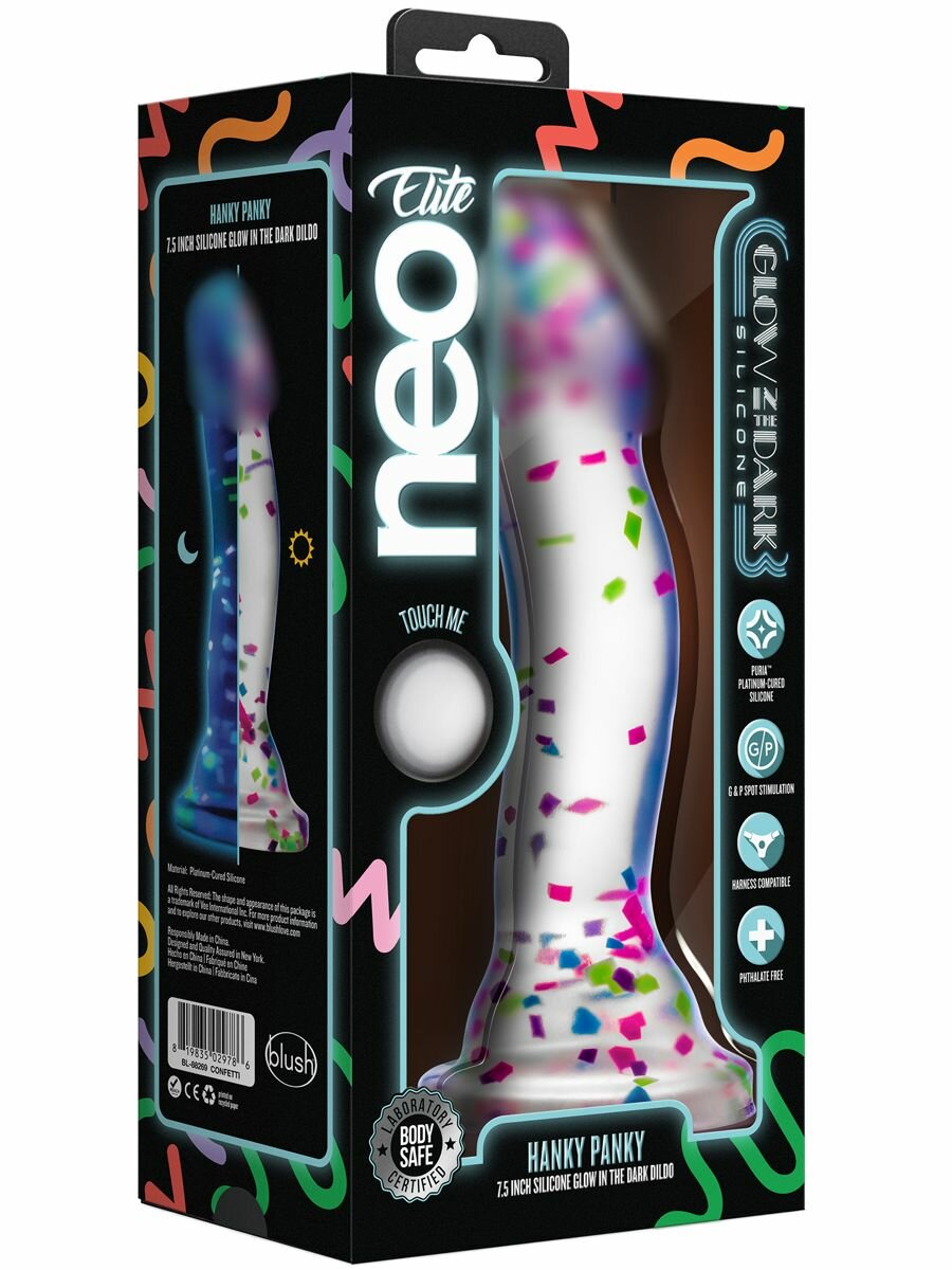 Фаллоимитатор на присоске "Glow In The Dark Hanky Panky" 20см
