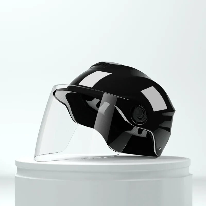 Мотоциклетный Шлем Унисекс, Четыре Сезона, Защита От Солнца, Ветрозащитный, Дышащий, Черный, black-B