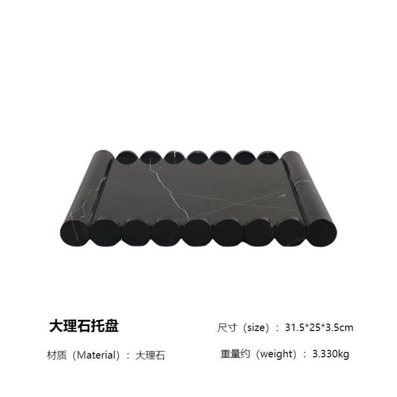 Горячая распродажаСовременный минималистичный геометрический мраморный поднос из травертина для гостиной, столовой, входа, отеля, модельного дома, домашнего декора