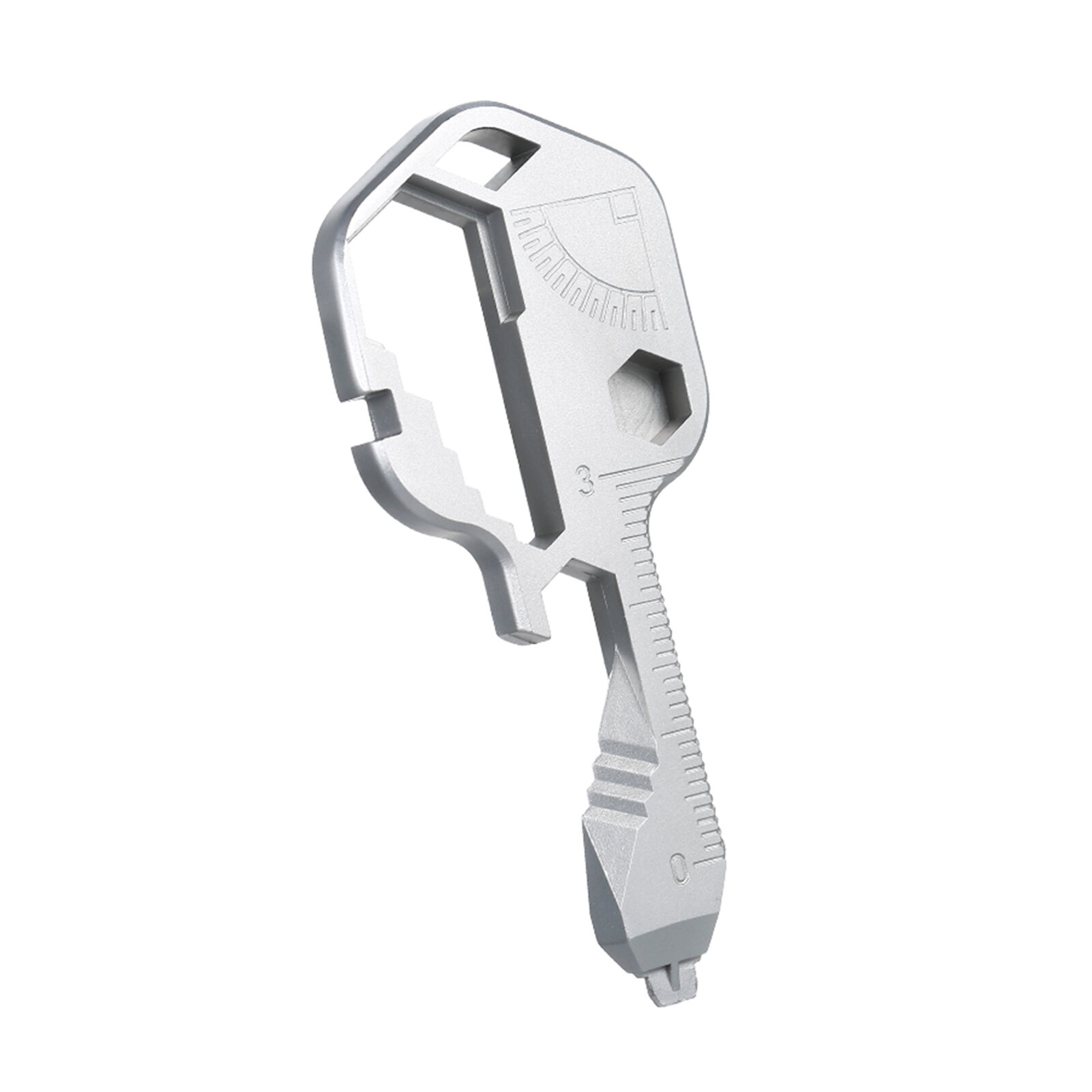 Key Tool Utility Multi Function Keychain Outdoor Survival Home Screwdriver Hex Bit Driver Bottle Opener Drill Drive Cut Wire Tool Angle Measure Box Opener Stripping Close Wrench Ruler, 24 in 1, Silver, Stainless Steel, Product Size 7*2.9*0.5cm, Package