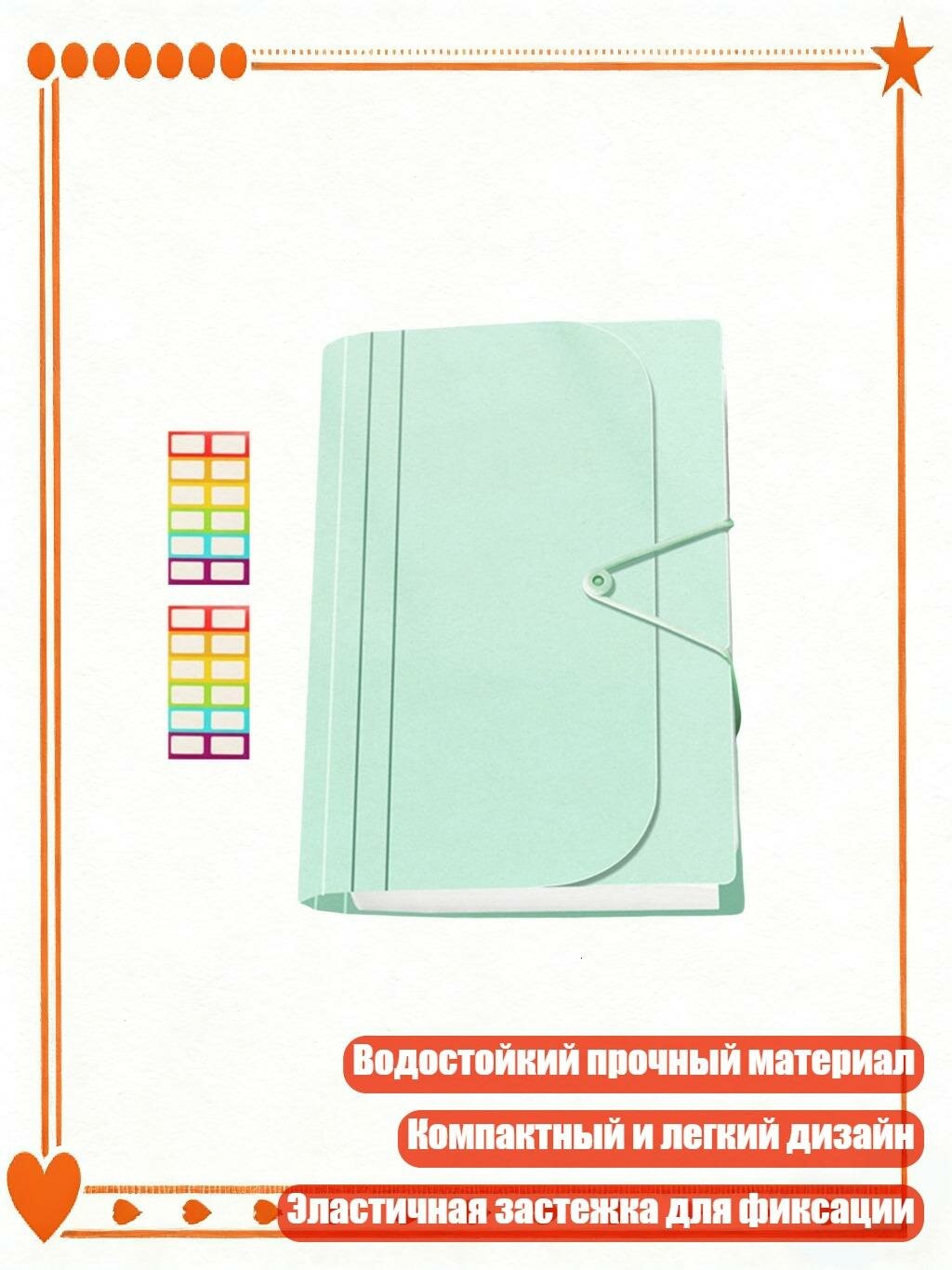 13-секционная раскрывающаяся папка для хранения чеков и купонов, Зеленый
