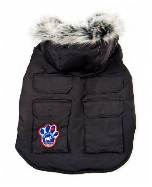 Куртка для собак Канада Пуч Эверест, с капюшоном и с карманами, зимняя, XS, чёрная