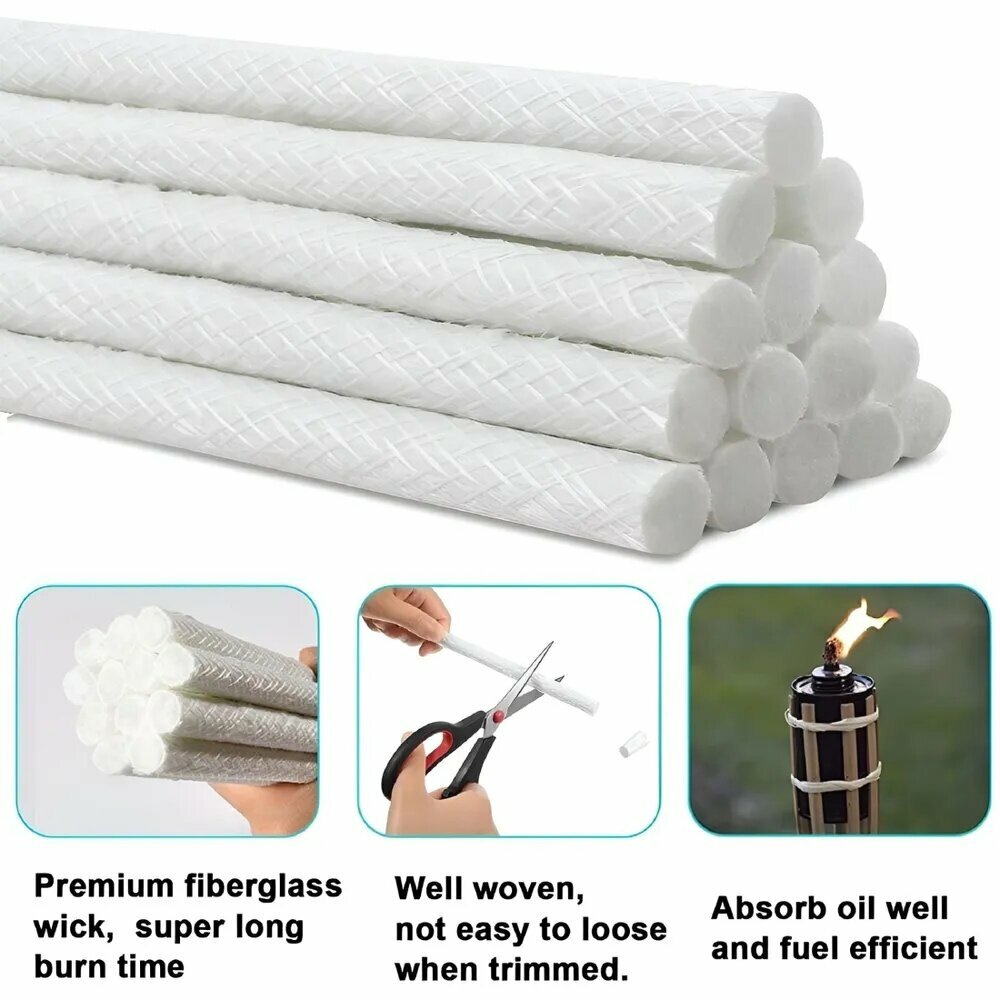HIBIBUD 10 шт. Сменные фитили из стекловолокна для керосиновых ламп и фонарей.