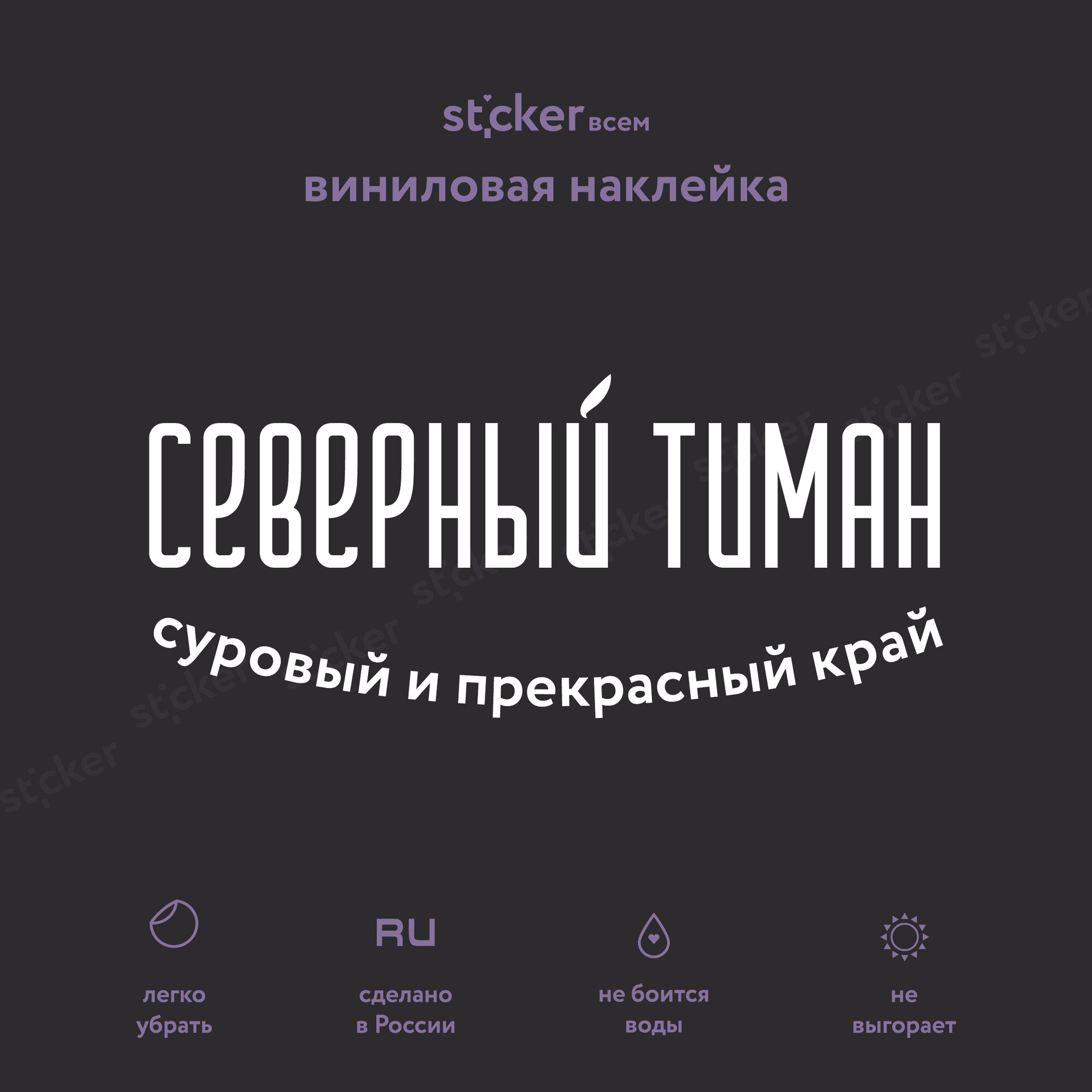 Наклейка "Северный Тиман / Природный парк Северный Тиман" 20х9 см цвет белый