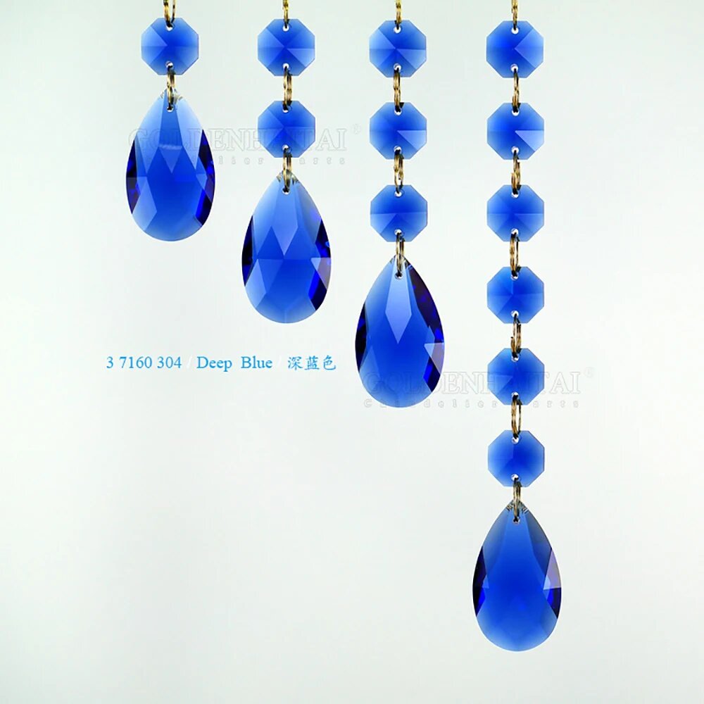 Хрустальные подвески для люстры 38 мм Синий, XL, Blue
