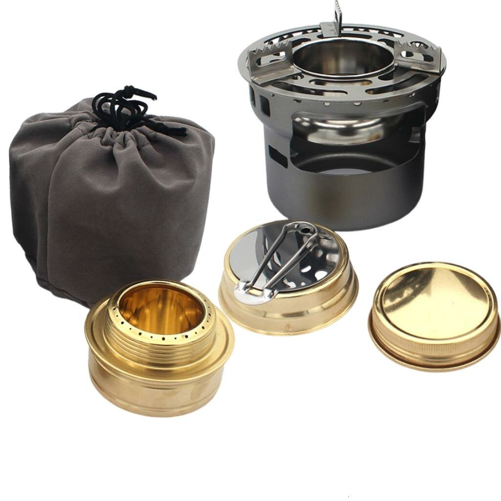 Портативная ветрозащитная спиртовая горелка для кемпинга, Серый