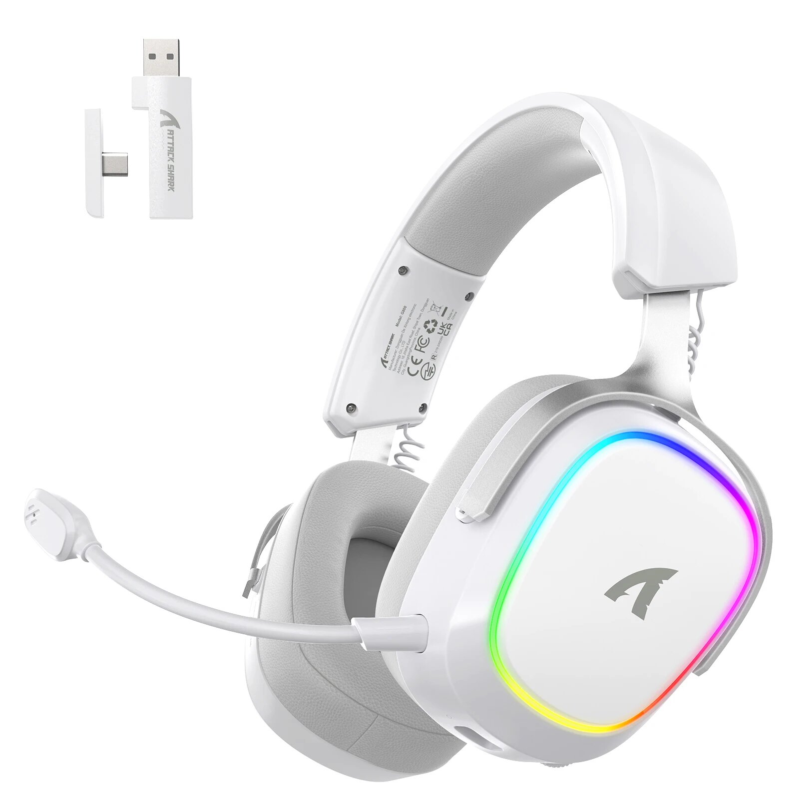 ATTACK SHARK G800 Беспроводные игровые наушники White