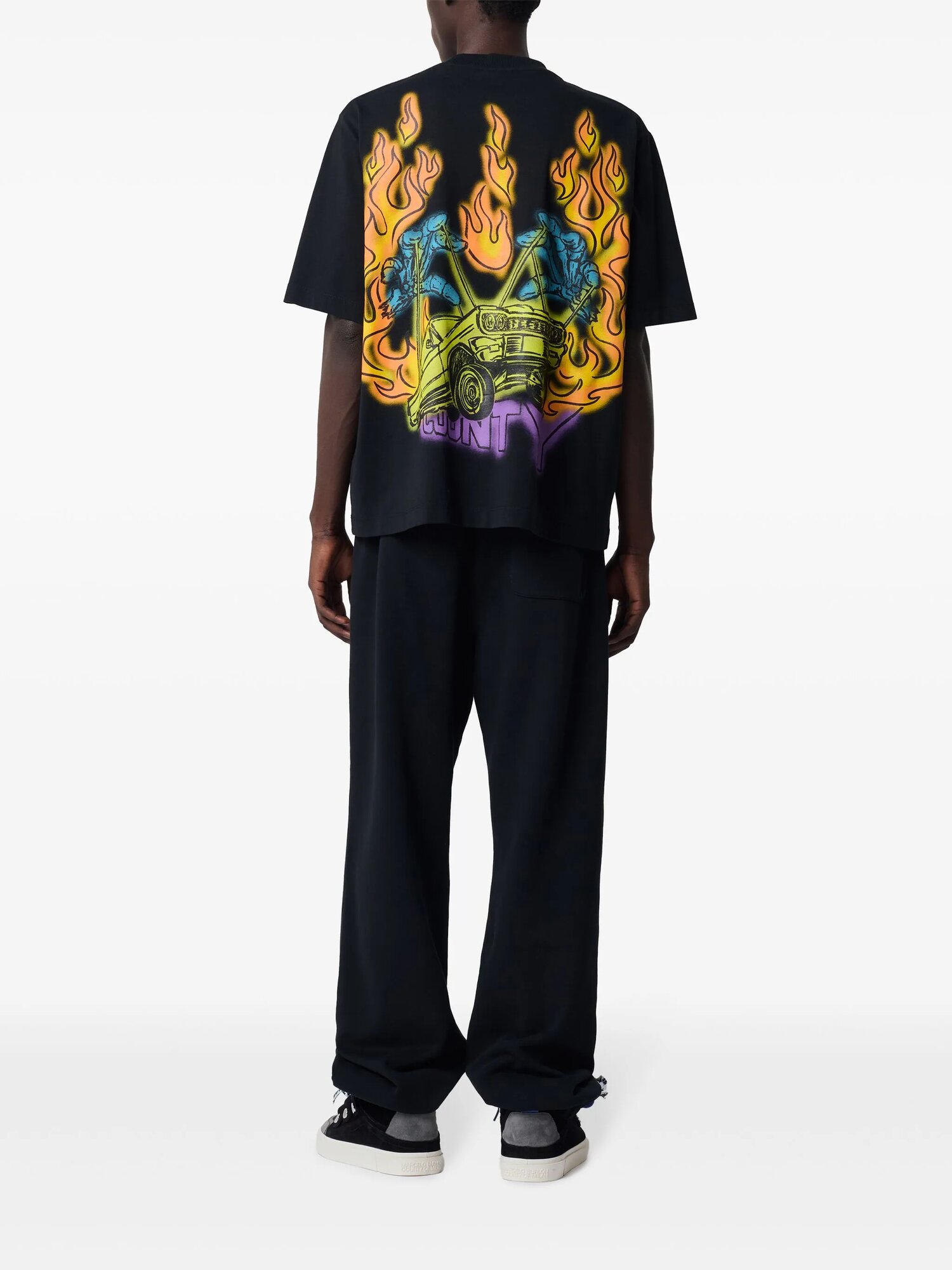 Футболка MARCELO BURLON County Flame, размер XS, черный — фото 1