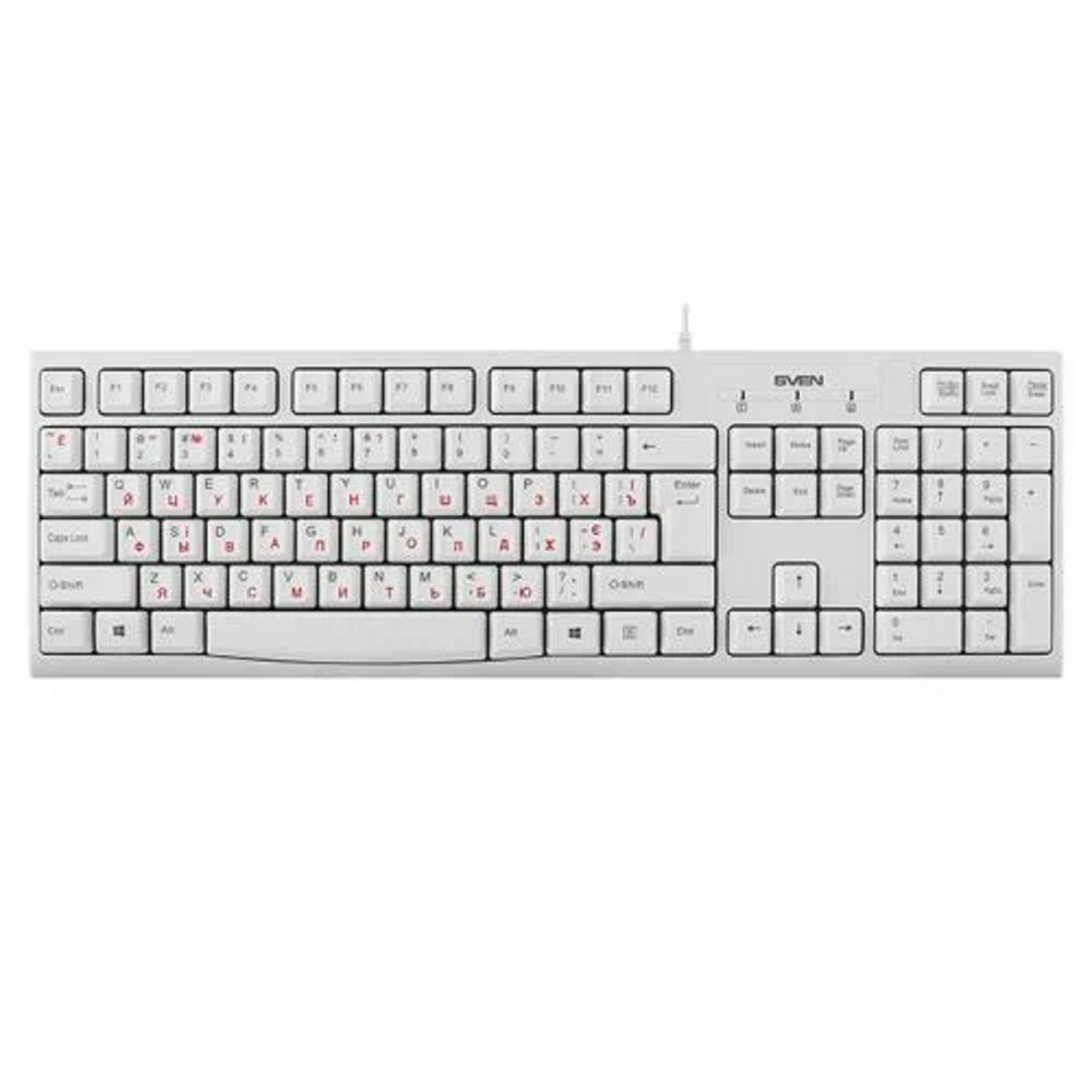 Клавиатура Sven KB-S300 SV-016647 белая, USB, 104 клавиш черный цвет