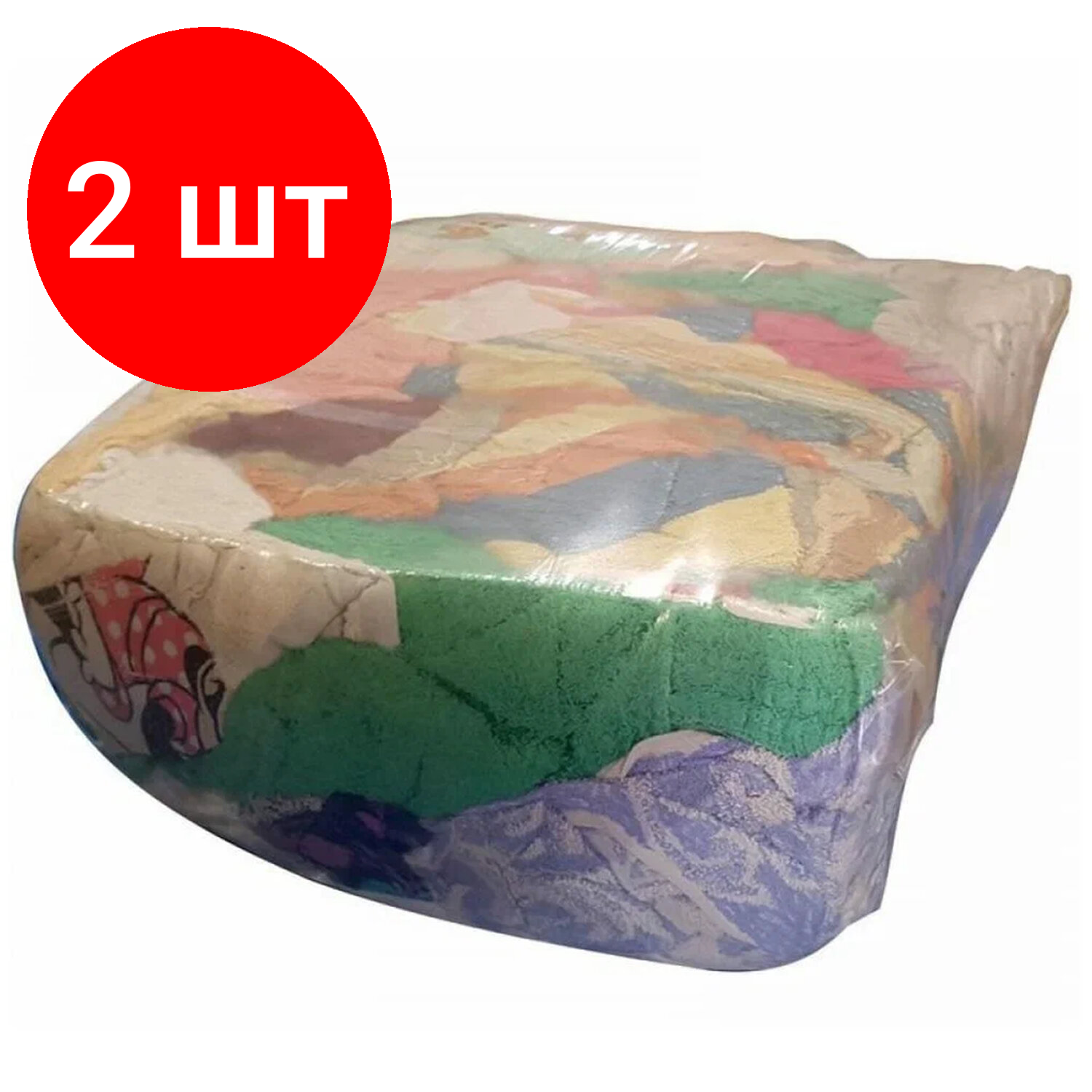 Комплект 2 шт, Ветошь махровая, лоскуты 40х60 см (±10 см), плотность 100-560 г/м2, 80% хлопок, 20% синтетика, 10 кг