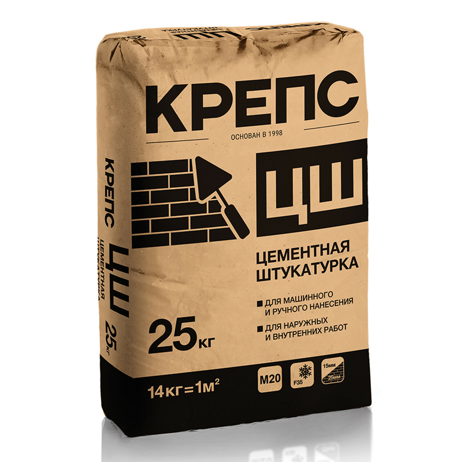 Штукатурка цементная для внутр. и наруж. работ крепс ЦШ ручн. машинн. 25кг