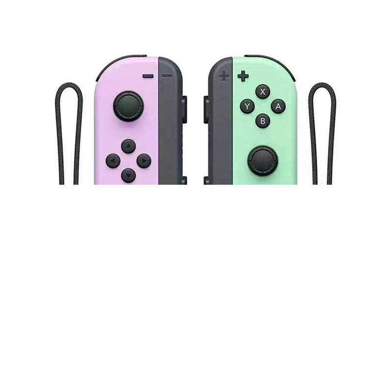 Беспроводной контроллер Joy-Con для Nintendo Switch с вибрацией, фиолетово-зеленым дизайном и ремешком