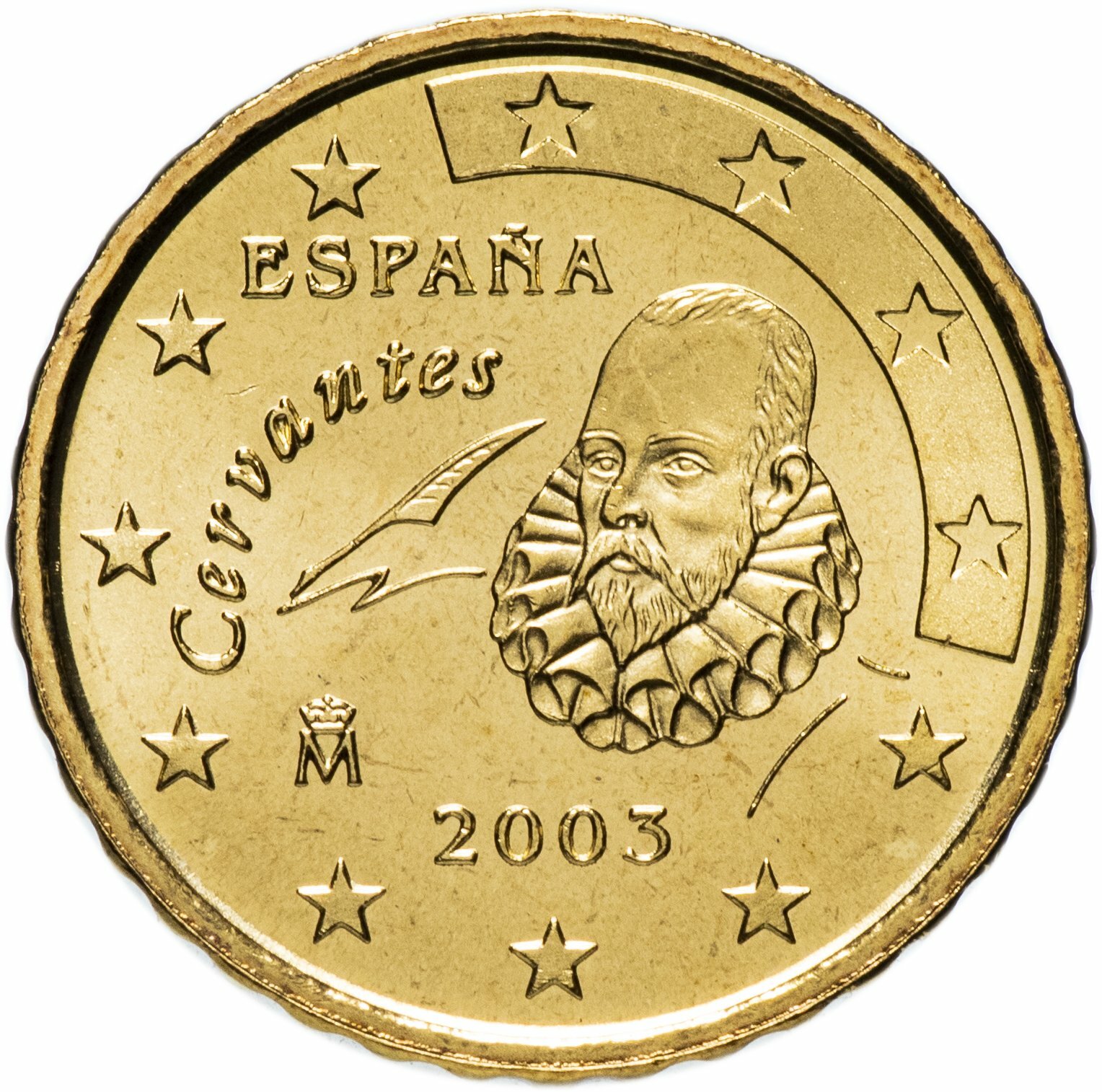 Испания 10 евроцентов cents 2003, Латунь, в сохранности UNC