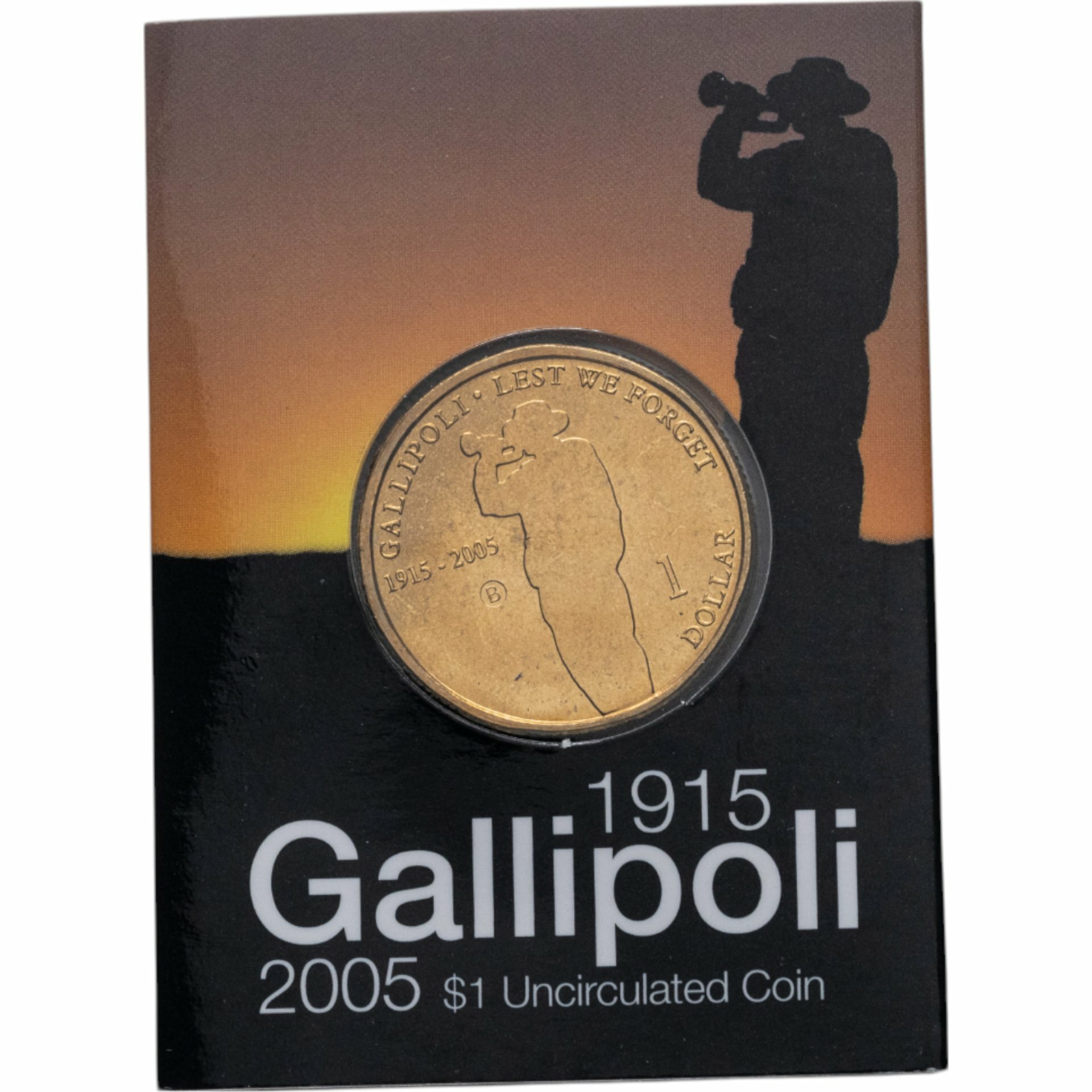 Австралия 1 доллар dollar 2005 "90 лет Дарданелльской операции" в буклете, Бронза, в сохранности UNC
