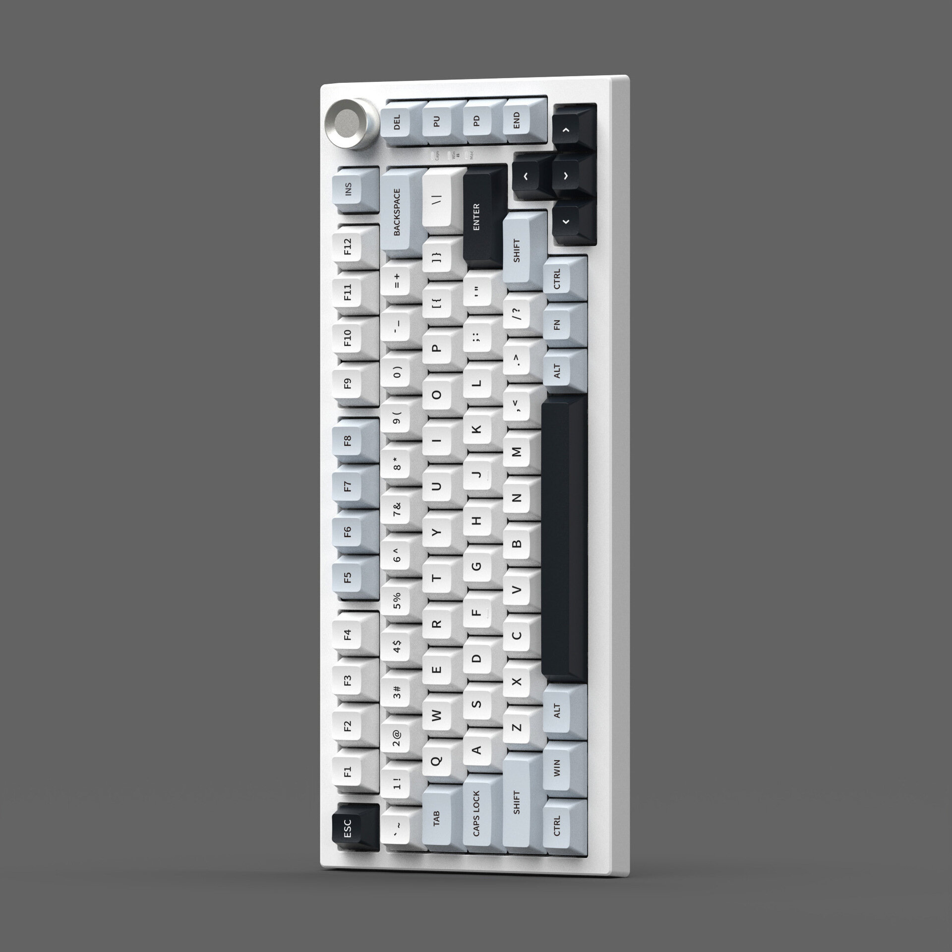 Игровая механическая клавиатура Arctic White с зеленой осью, 3 режима беспроводной, RGB-подсветка, боковая гравировка,