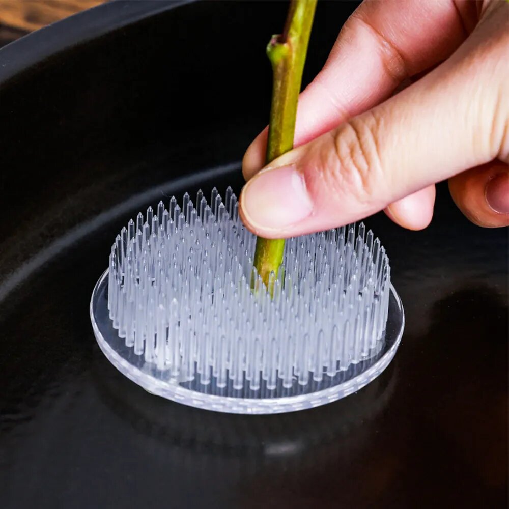 Кензан для икебаны с присосками - пластиковая подставка для цветов в восточном стиле, фиксатор для композиций