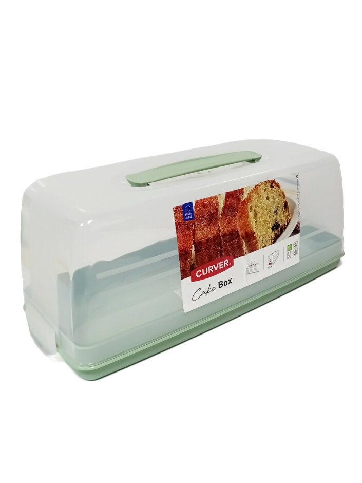 Тортовница прямоугольная Curver 35,0х15,0х14,0 см, зеленый, 1 шт.