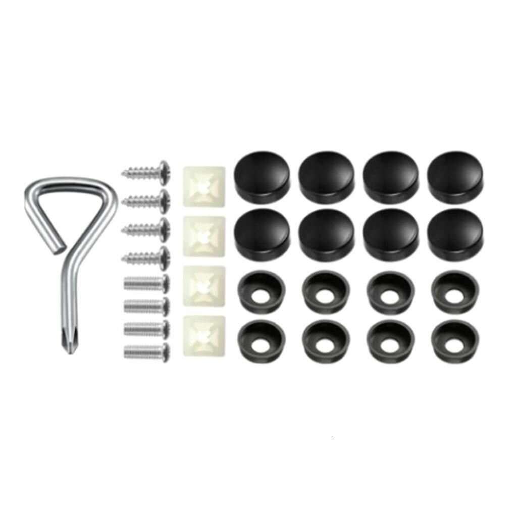 Крепление для номерного знака с винтами и колпачками, Черный