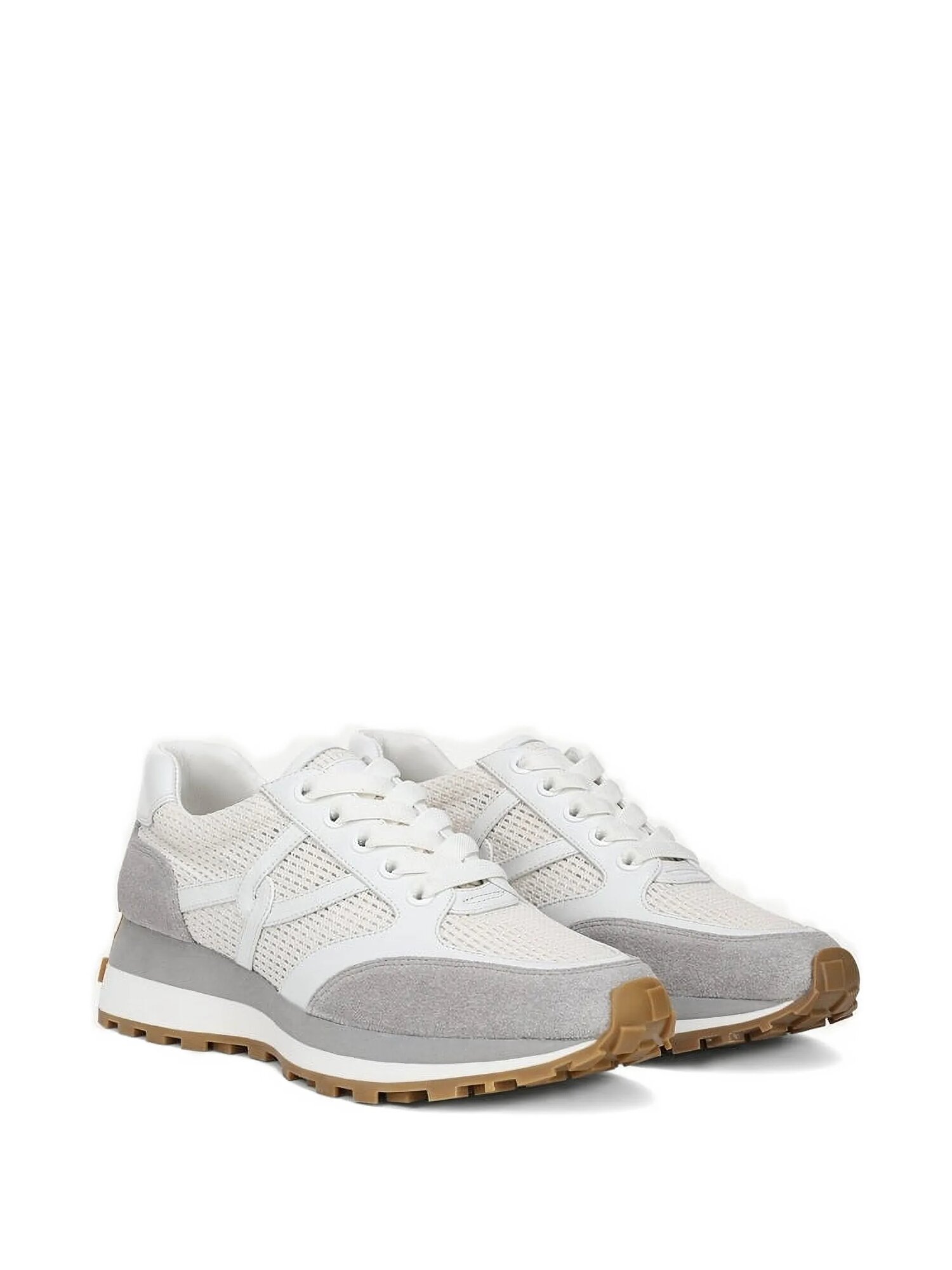 Кроссовки Veronica Beard Grey panelled trainers, размер 9.5, бежевый/белый — фото 1