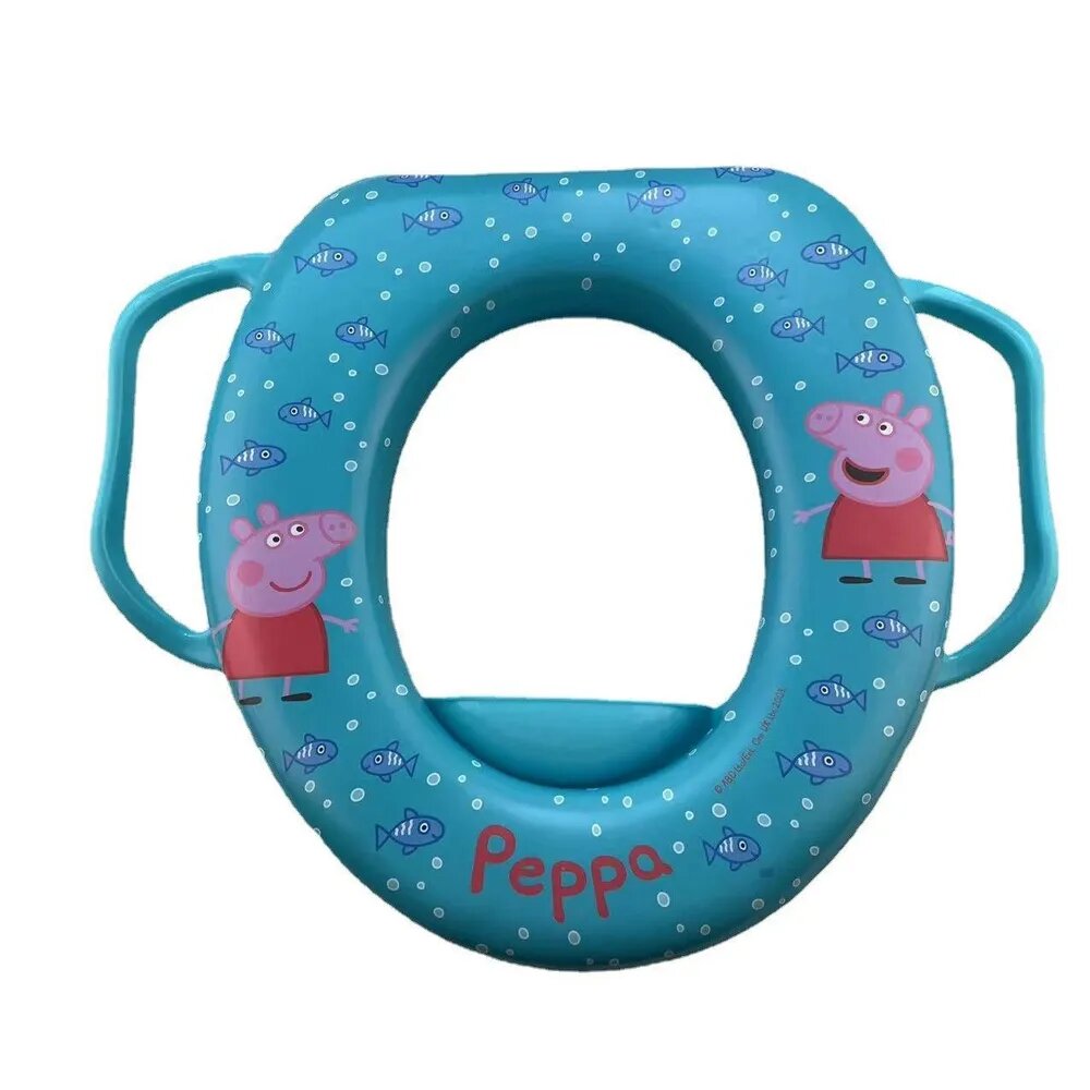 Мягкая детская накладка на унитаз Слоники с ручками Свинка Пеппа