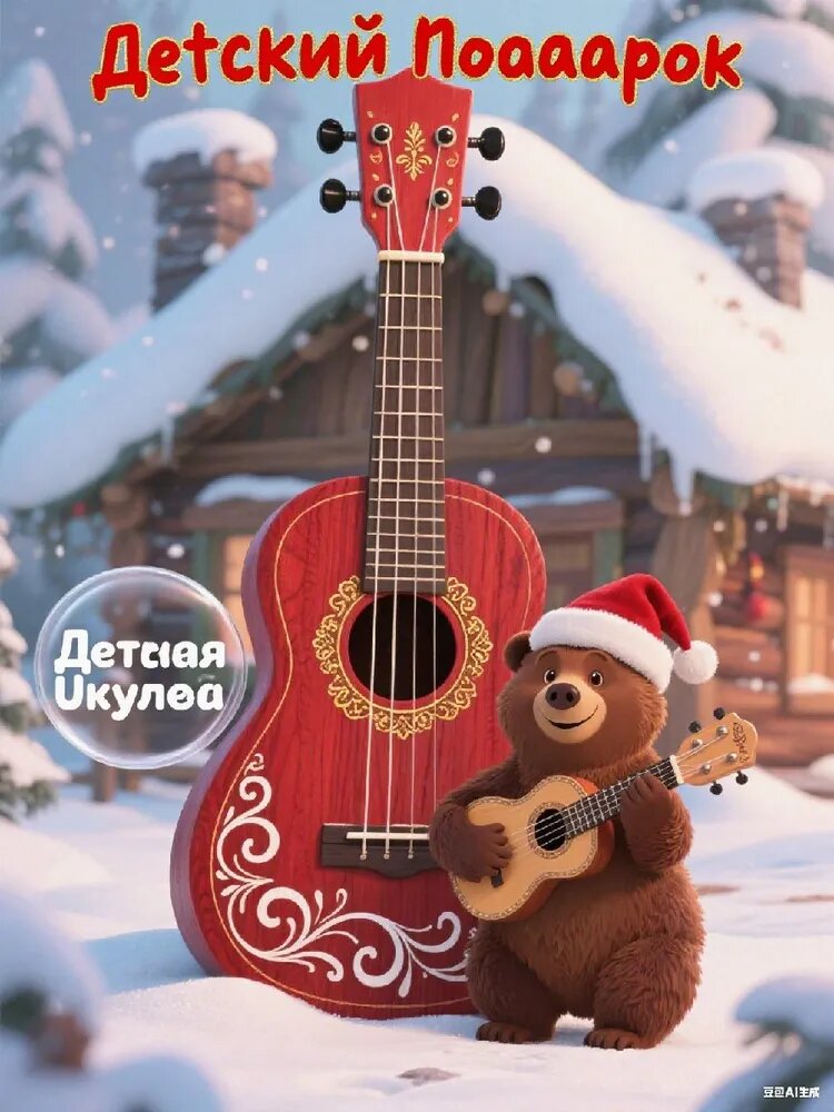 Музыкальная игрушечная гитара для детей, пластик, 25 см/детский музыкальный инструмент