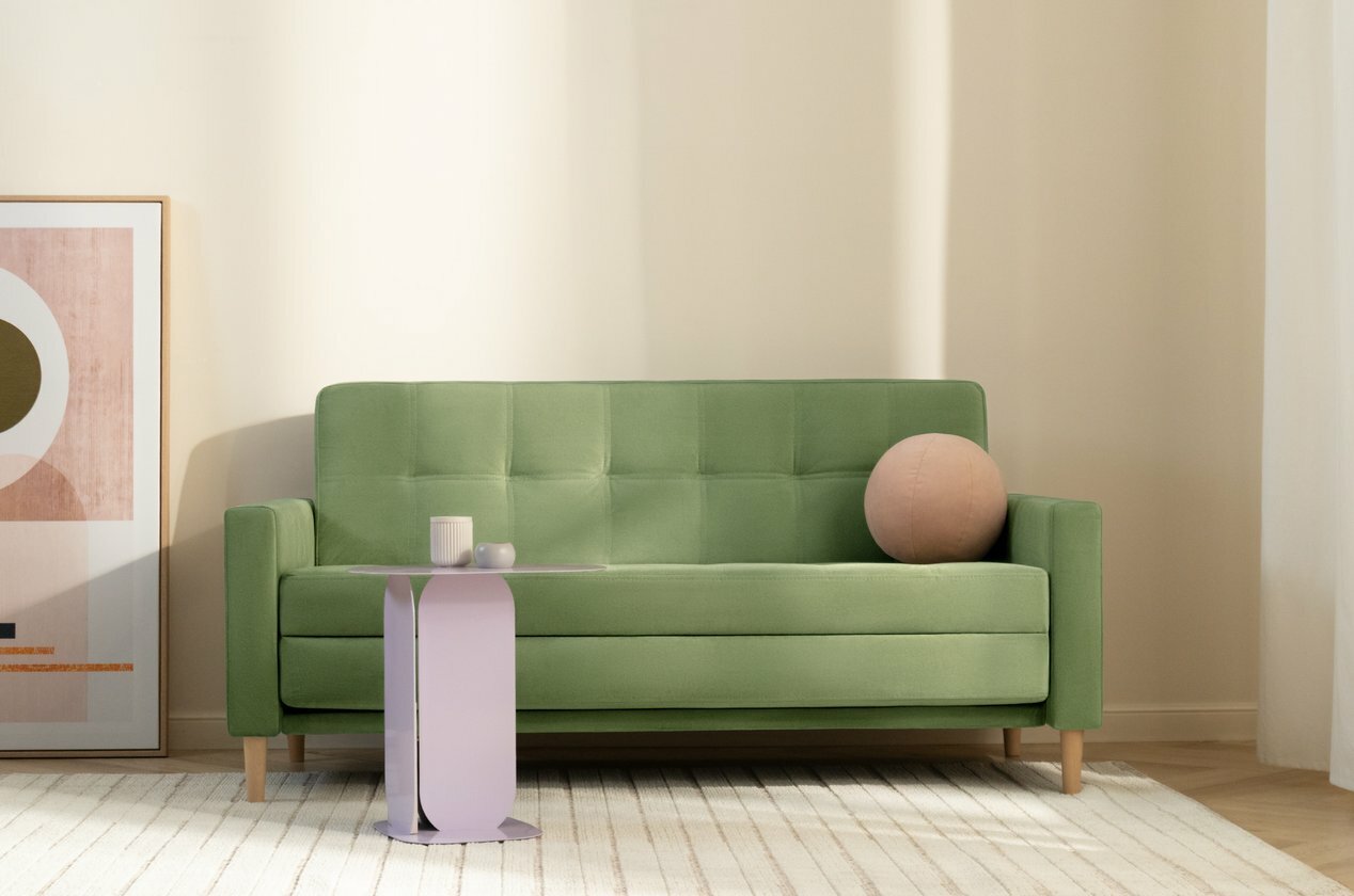 Диван-кровать раскладной Divan.ru Нумо-Мини 140 Velvet Olive 162х87х78 см, спальное место 140х198 см, зеленый, велюр