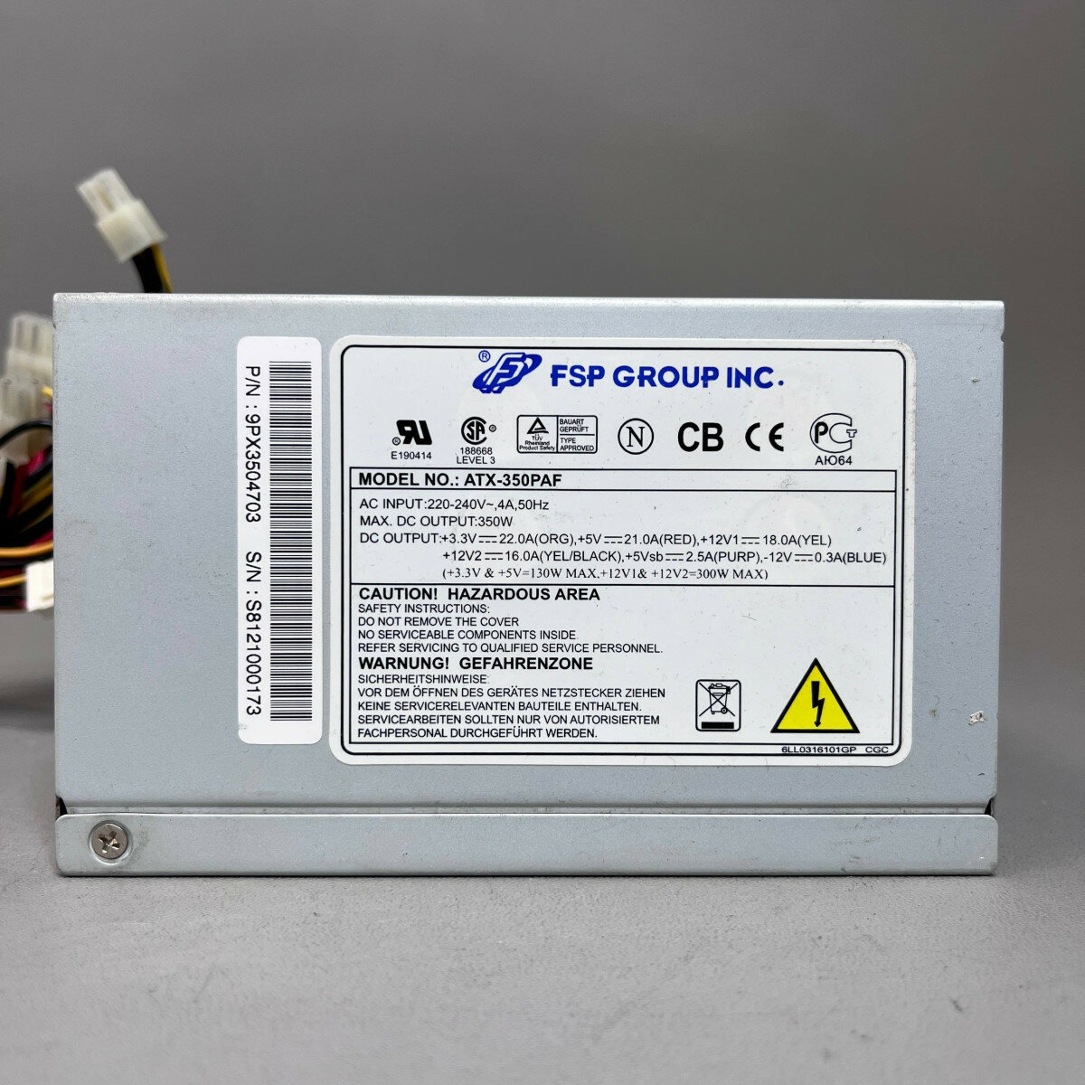 Блок питания FSP ATX-350PAF, 350Вт, 80мм