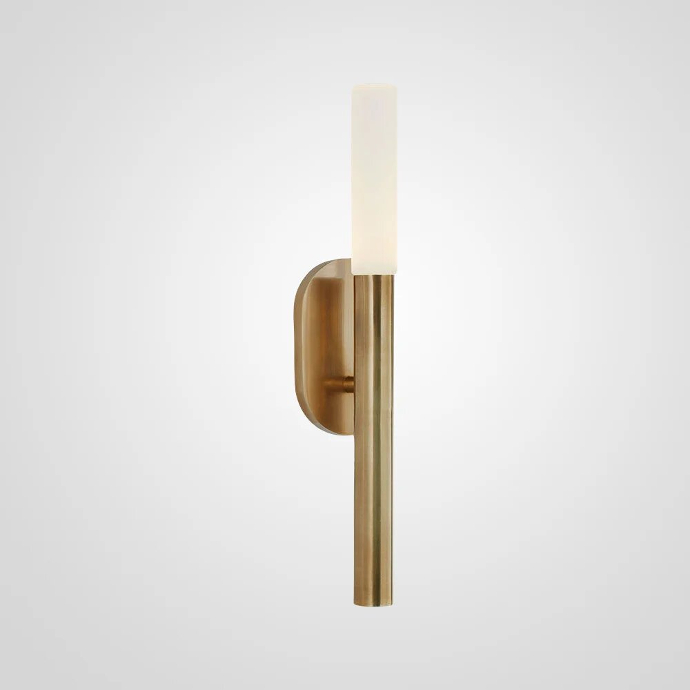Бра IMPERIUMLOFT Rousseau Small Bath Sconce Brass 192930-22 — настенный светильник из латуни с акриловым плафоном