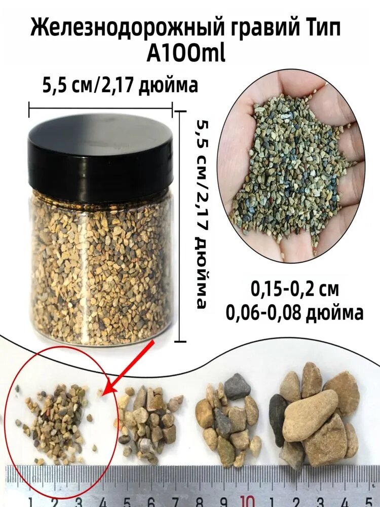 Набор Камней Для Макета 100мл: Природный Грунт и Щебень Для Диорам, Железнодорожных Моделей и Миниатюрных Ландшафтов