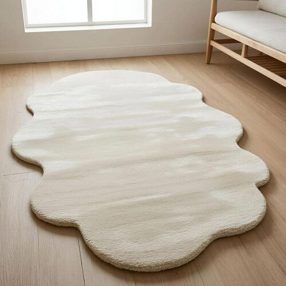 Ковер натуральный шерстяной ручной работы нестондартный тонкая нитка очень нежный и теплый размер 60 на 110