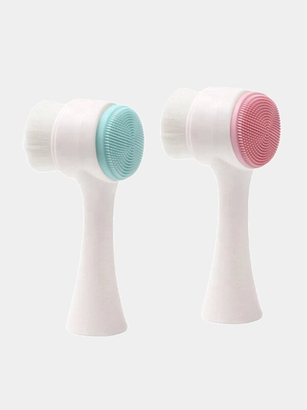 Спонж, щетка для лица, для умывания. Двухсторонняя, очищающая, силиконовая