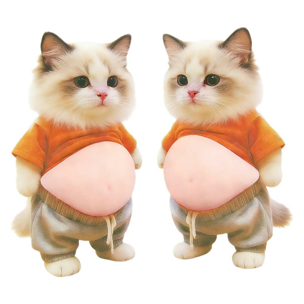 3D милая кошечка, эластичная наклейка на большой живот, противоударная игрушка, средство для снятия стресса.